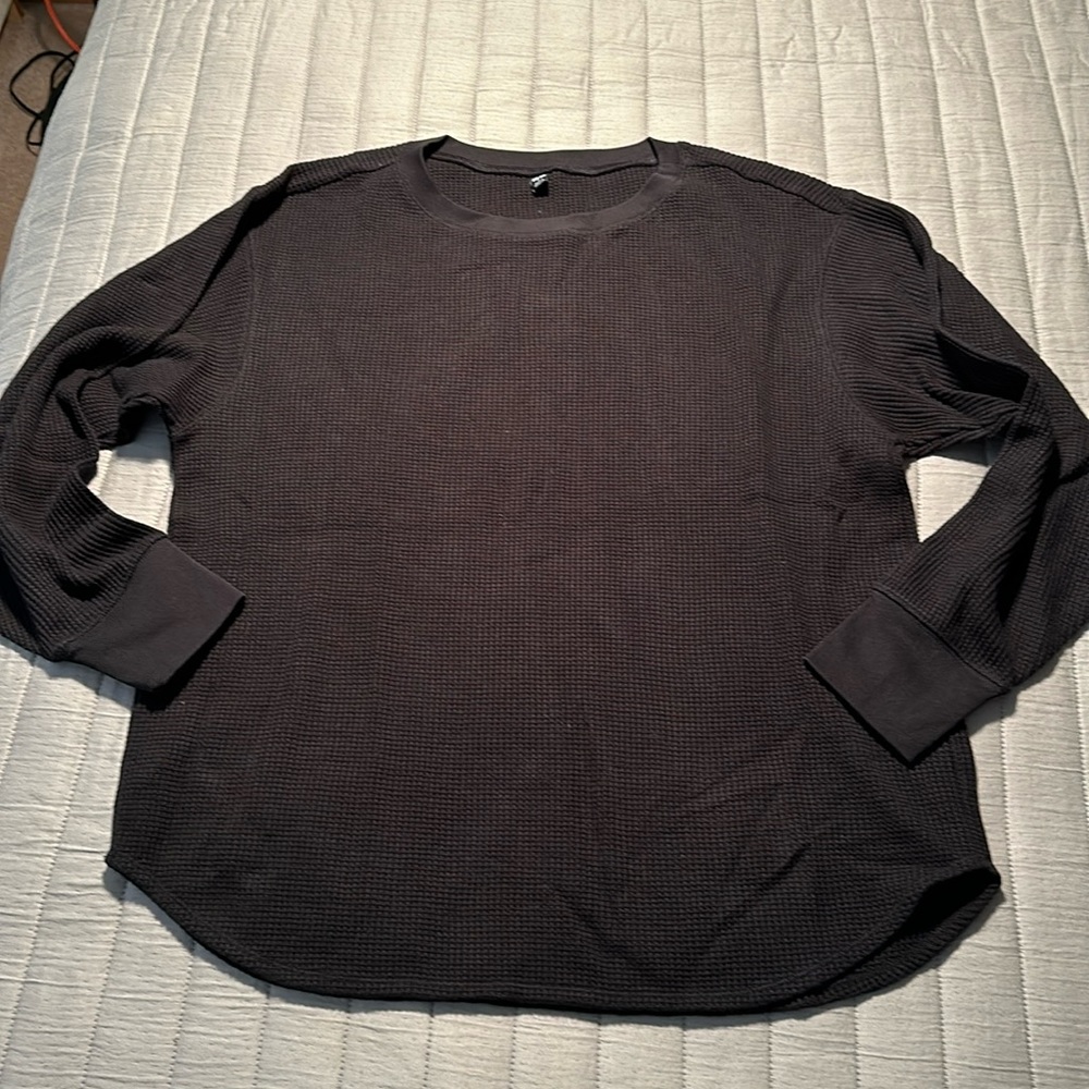 Uniqlo Size Large Waffle Texture Long Sleeve Shirt - Gem